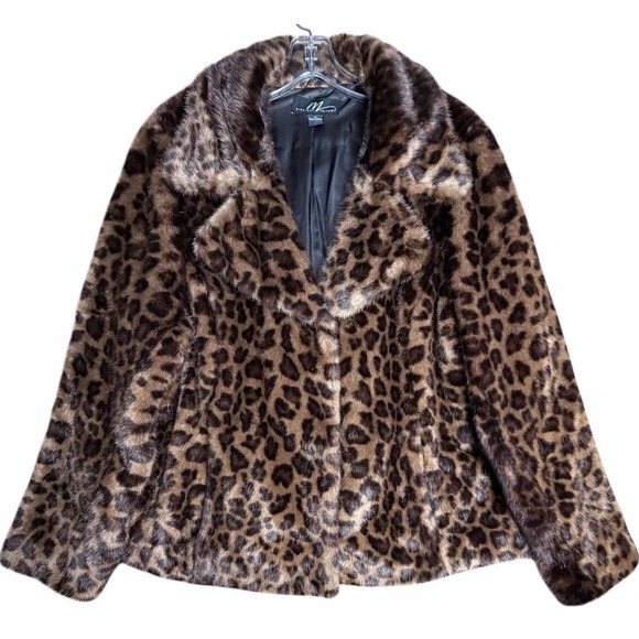 Midnight Velvet | Jackets & Coats | Midnight Velvet Leopard Faux Fur ...